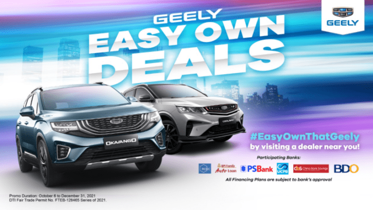 Geely PH Offers Special Financing Promos for Coolray, Okavango - Geely ...
